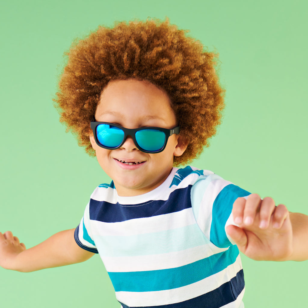 Jet Black Polarized Navigator | Cobalt Mirrored Lens – Babiators Sunglasses